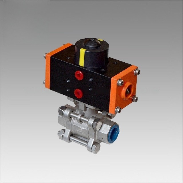 Pneumatic Steel Ball Valve Double Action Spring Return Flow Control