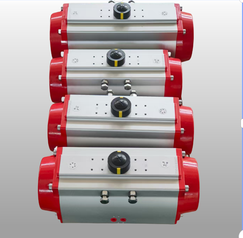 Silver Color Single Action 90 Degree Pneumatic Actuator Control Valve